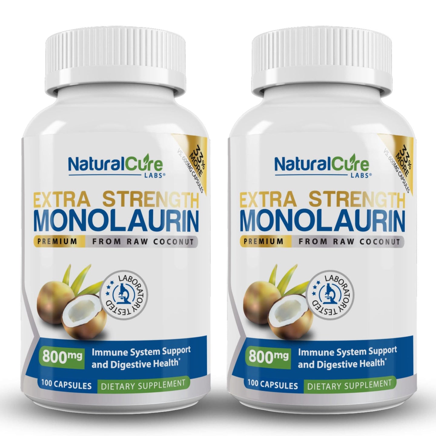 Extra Strength Monolaurin Supplement Capsules – Natural Cure Labs